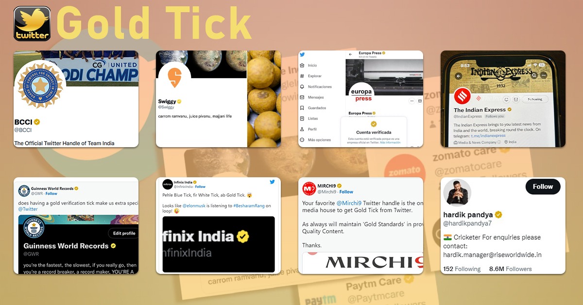 Twitter Verified Accounts With Blue Tick, Gray Tick and Gold Tick